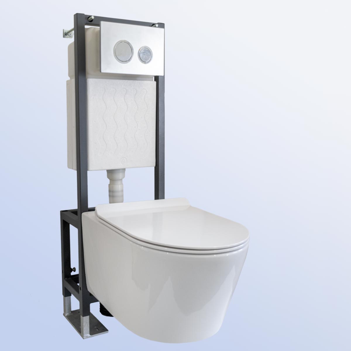 Pack wc suspendu - Bâti + Cuvette sans bride